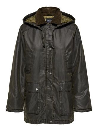 Only Damen ONLMOUNTAIN Hood Washed Jacket CC OTW Kurzparka, Peat/Detail:Chocolate Brown, M