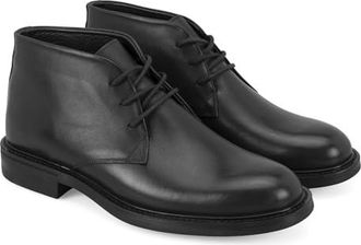 Desa Bottes Cuir Homme 3.5cm Flat Talon Noir, Marron