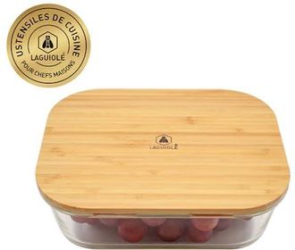 Laguiole 2 rechteckige Dosen aus Bambusglas. 1520ml/2260ml