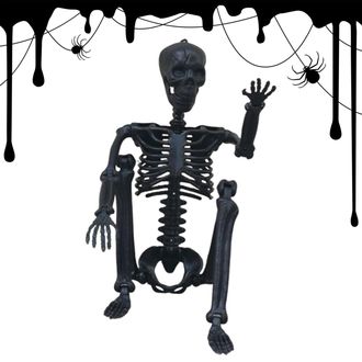 Generic Halloween Skelett-Dekorationen - Realistisches Accessoire, verstellbares Gelenkmodell | Gruseliges Outdoor-Thema, Gothic-Friedhof-Stil, dauerhafte Pr&auml;