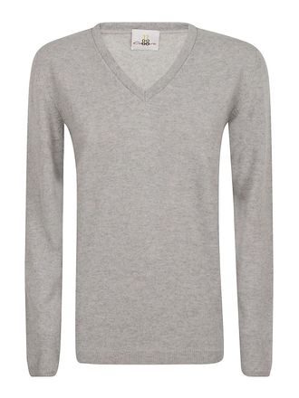 Eleven 88 Pull À Col V - Gris Clair