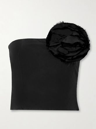 Bernadette Haut Bustier Raccourci En Taffetas À Appliqué Lena - Noir