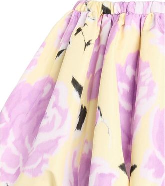 Patou Floral Print Pleated Skirt - Yellow