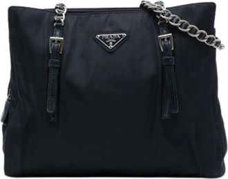 Prada Pre-owned Sac fourre-tout en nylon - Femme - Pre-owned - Noir - Taille: ONE Size