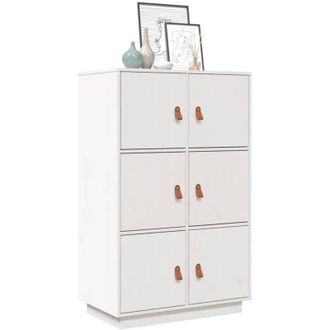vidaXL Highboard Wei&szlig; 67x40x108,5 cm Massivholz Kiefer Vidaxl