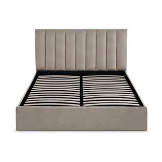 Paris Prix Lit Coffre Design Velours Songa 160x200cm Taupe