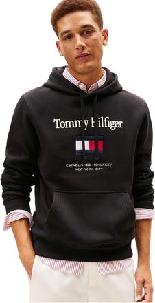 Tommy Hilfiger Hoodie zum &Uuml;berziehen f&uuml;r Herren, bestickt, leger (Schwarz)