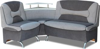 Rodnik Eckbank Arabika Essecke Sitzbank Grau-Hellgrau mit Ablage und Stauraum gepolstert