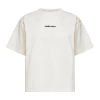 Balenciaga Back T-Shirt Medium Fit - - Tops - Damen - Beige - L