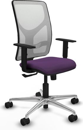 Piqueras y Crespo Violetter Schreibtischstuhl mit 1D-Armlehnen, h&ouml;henverstellbare Lendenwirbelst&uuml;tze, ausgestattet mit 3 Positionen und Schneideschaum, Wei&szlig;/Violett