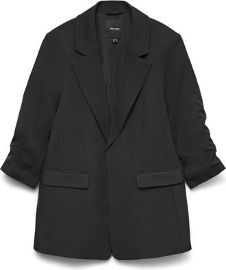 Vero Moda Damen Vmfrida 3/4 Regular Glitter Blazer Noos, Black, 46