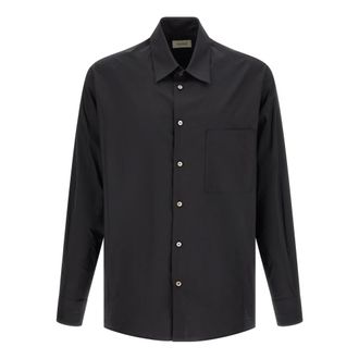 Christophe Lemaire Homme, Chemises, Noir, Taille: S Chemise Regular en Coton Soie D&eacute;lav&eacute;