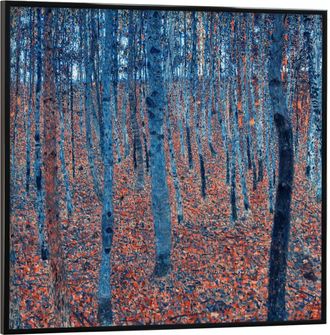 artboxONE Poster mit schwarzem Rahmen 30x30 cm Natur Buchenhain - Bild Gustav Klimt bildende Kunst buche