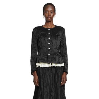 Renli Su Cotton Silk Satin Waisted Jacket