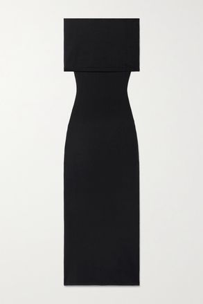Wardrobe.NYC Schulterfreies Midikleid Aus Stretch-jersey - Schwarz