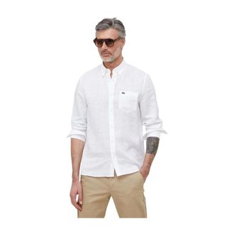 Lacoste Regular Fit Leinenhemd - - Shirts - Herren - Wei&szlig; - M