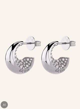 Guess Creolen Moon Drops silber