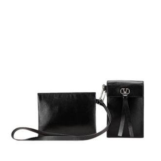 Valentino Pre-owned Leather Crossbody Bag - - Pre-owned - Damen - Schwarzk - ONE SIZE