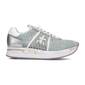 Premiata Grau-Gr&uuml;ne H&auml;kel-Sneakers - - Shoes - Damen - Mehrfarbig - 35 EU