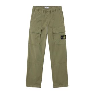 Stone Island Homme, Pantalons, Vert, Taille: W33 Pantalon Cargo en Coton Stretch
