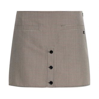 Courr&egrave;ges Houndstooth Buttoned Mini Skirt - - Skirts - Damen - Beige - M