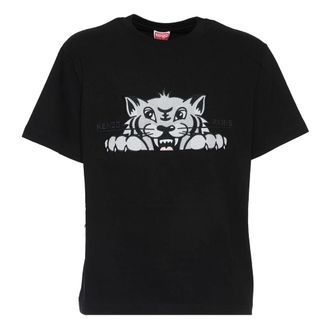 Kenzo Gl&uuml;cklicher Tiger Schwarzes T-Shirt - - Tops - Herren - Schwarzk - L