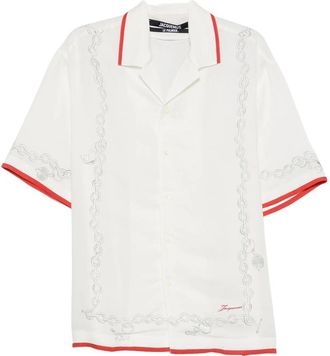 Jacquemus Chain-print Short-sleeve Shirt