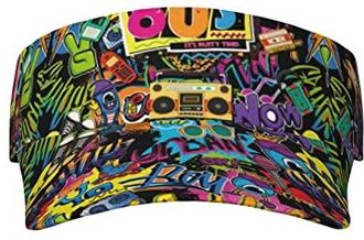 Generic Casquette Dessin des Ann&eacute;es 80 Et 90 Chapeau De Visi&egrave;re Pliable Visi&egrave;res De Soleil Chapeaux R&eacute;glable Casquette du Sports pour Cyclisme Camping Basebal