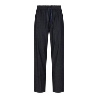 Emporio Armani Leichte Denim-Hose mit Kordelzug - - Trousers - Damen - Blau - 2XS