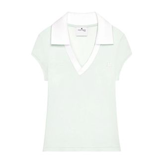 Courr&egrave;ges Polo Shirt - - Tops - Damen - Blau - L
