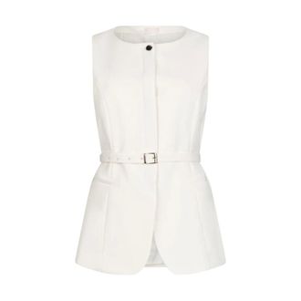 Liu Jo Femme, Vestes, Beige, Taille: 36 FR Gilet avec Ceinture