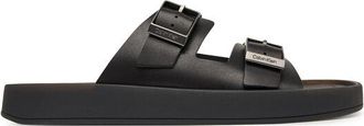 Calvin Klein Pantoletten Ergon Double Bar Sandal Lth HM0HM02097 Schwarz