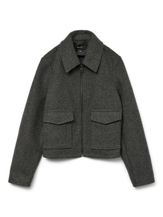 Vero Moda Damen Vmsafir Short Jacket Ga Noos, Dark Grey Melange, x_l