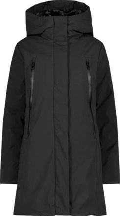 F.lli Campagnolo Cmp, Femme, Manteaux, Noir, Taille: 48 FR 35K3596 Manteau &agrave; Capuche