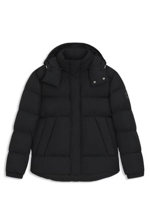 BOSS Herren H-Corbinian5 Wasserabweisende Jacke mit Logo-Aufn&auml;her Schwarz001 48