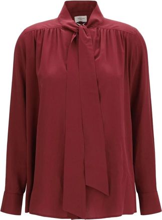 Jacob Cohen Seidenbluse mit Krawatte - - Blouses & Shirts - Damen - Rot - M