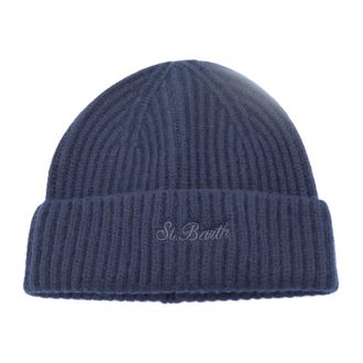 MC2 Saint Barth Geripptes M&uuml;tze- und Schal-Set - - Accessories - Herren - Blau - ONE SIZE