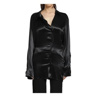 The Attico Femme, Blouses et Chemises, Noir, Taille: 36 FR Shiny Satin Mini Dress