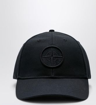 Stone Island Black baseball cap with logo
