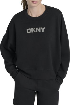 DKNY JERSEYWEAR,MN Stud LG Sweatshir,Black,M