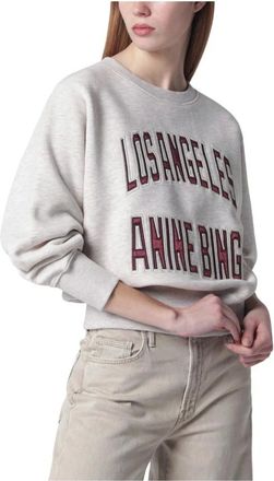 Anine Bing Femme, Sweatshirts et sweats &agrave; capuche, Gris, Taille: 38 FR Harry Shrunken SweaT-shirt