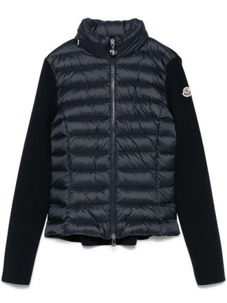 Moncler cardigan zippé à design matelassé - Bleu