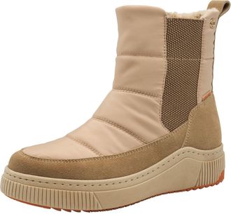 Tamaris Comfort Damen Winterstiefel ohne Absatz Gef&uuml;ttert Wasserabweisend, Beige (Beige Comb), 38 EU