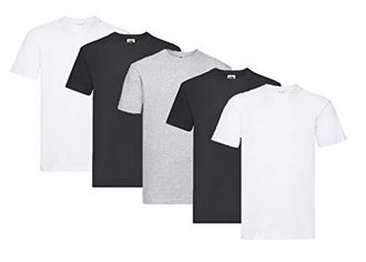 Fruit Of The Loom Fruit of The Loom Lot de 5 t-Shirts &agrave; Manches Courtes, de qualit&eacute; sup&eacute;rieure, pour Homme - Multicolore - X-Large