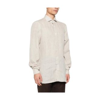 Isaia Homme, Chemises, Beige, Taille: 2XL Km304 Mc10Tc 23 Shirt