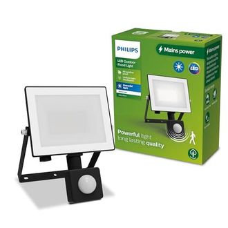 Philips Lois Projecteur Extérieur avec Capteur, 20 W, 3000 K, Noir