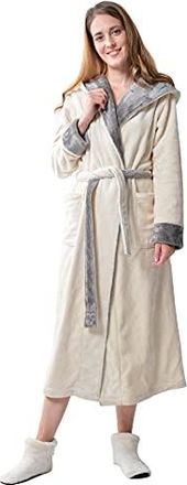 Raikou Unisexe Peignoir Flanelle,Manches Longues Robe de Chambre,Peignoir de Bain Éponge,Peignoir Epais,Peignoir Polaire à Capuche,Peignoir de Bain Chauds po