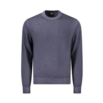 HUGO BOSS Homme, Pulls, Bleu, Taille: 2XL Pull en Laine à Col Rond