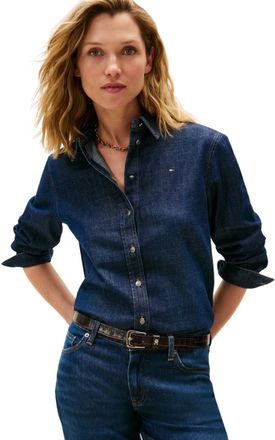 Tommy Hilfiger Damen Jeanshemd Milo Regular Fit, Blau (Milo), 42
