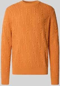 Fynch-Hatton Strickpullover aus Baumwoll-Woll-Mix mit Zopfmuster